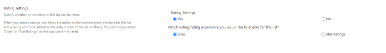 Enable ratings on SharePoint Lists with the REST API – Beau Cameron